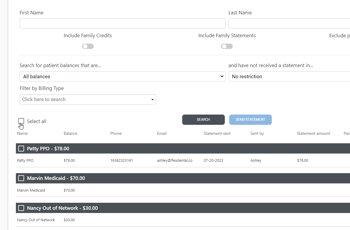 Bulk Statements – Flex