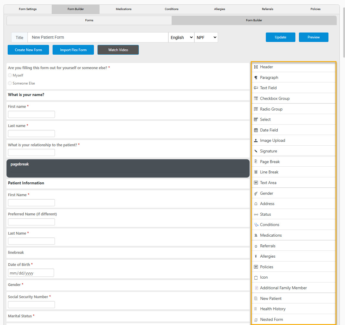 Using the Flex Form Builder – Flex