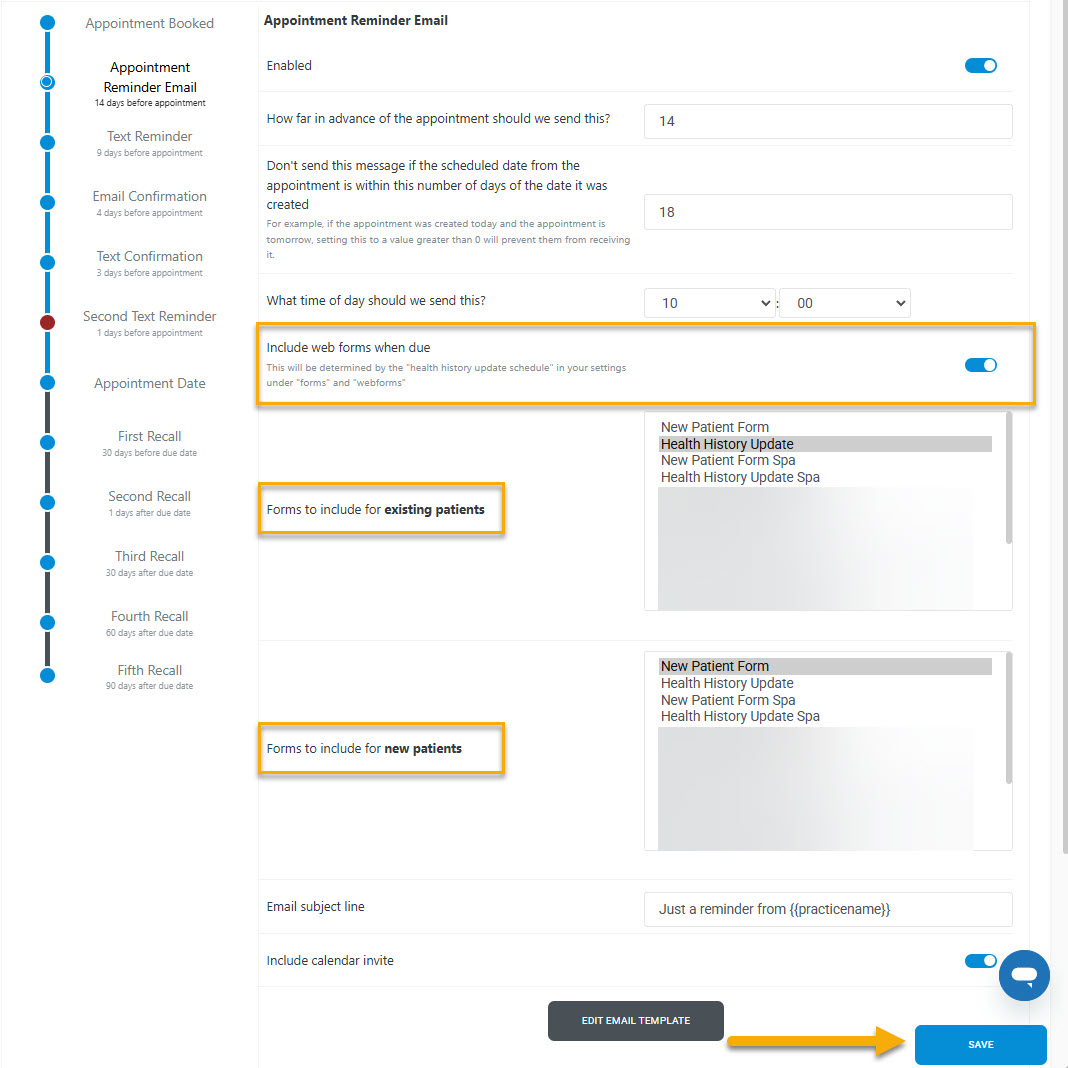 How to Add Forms to Automated Appointment Messages – Flex