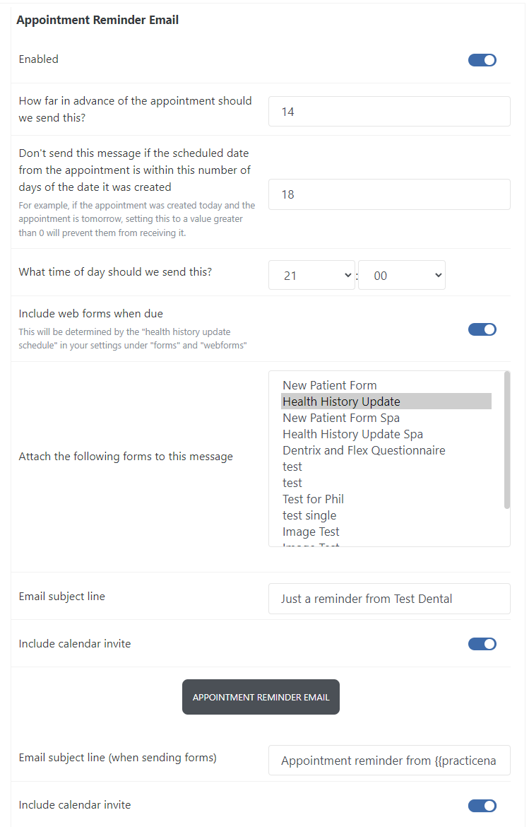 Email Reminders – Flex