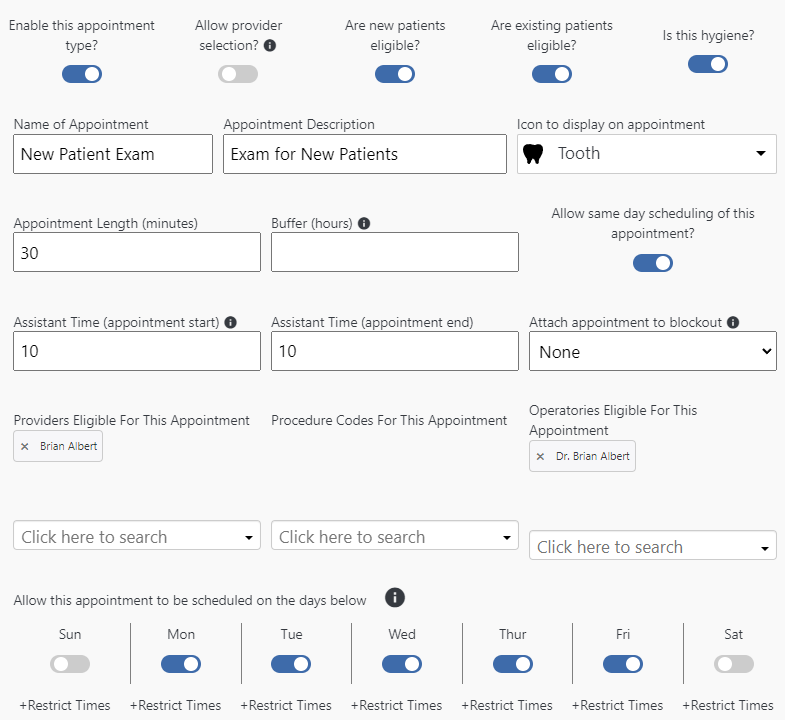 Appointment Types – Flex